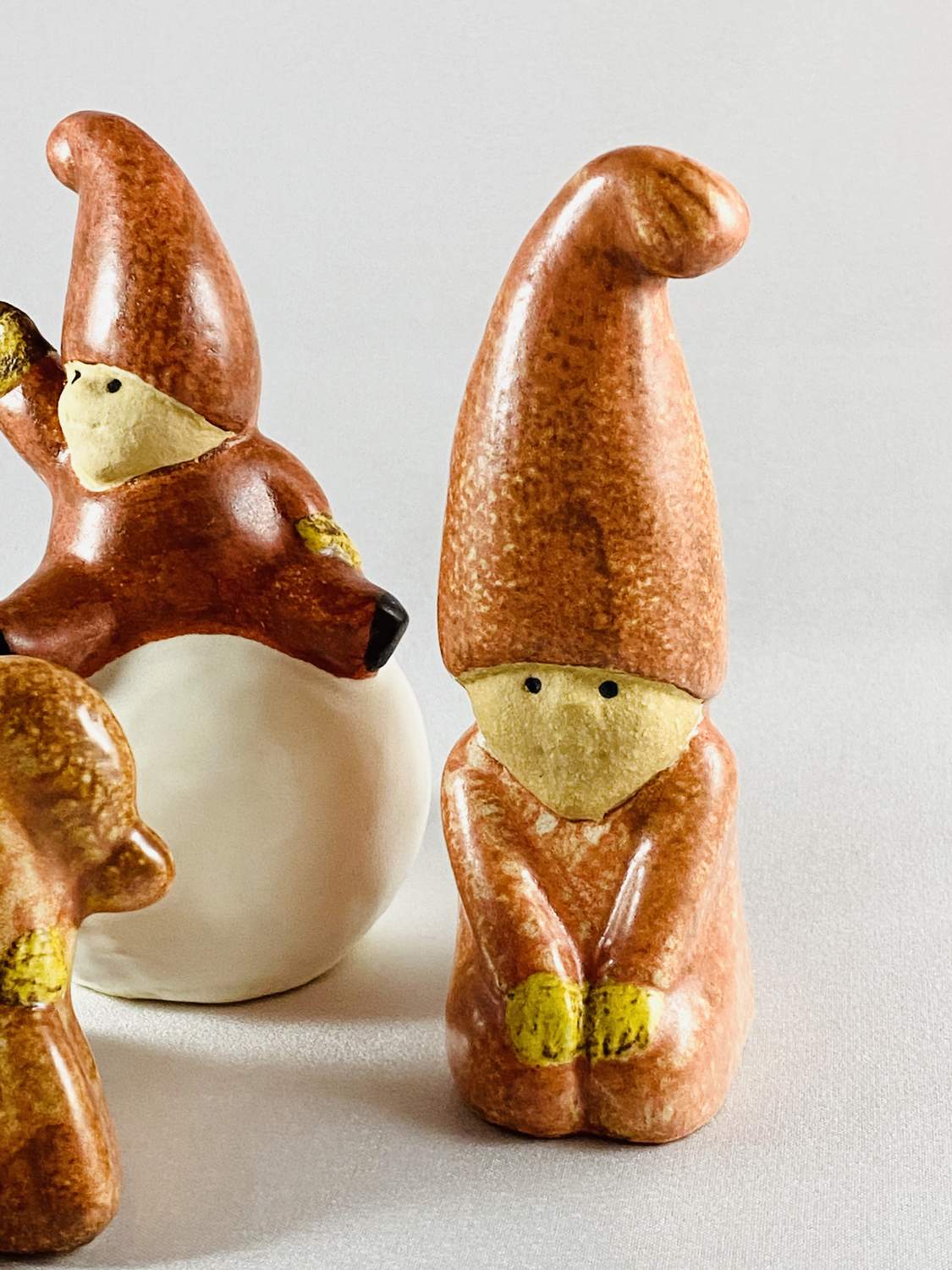 Gustavsberg - 3 st Gulliga små tomtenissar design Lisa Larson — Glasprinsen