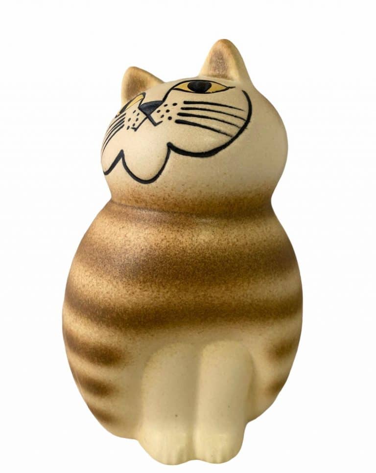 Gustavsberg - Katt - Katten Mia Brun randig Design Lisa Larson - Glasprinsen