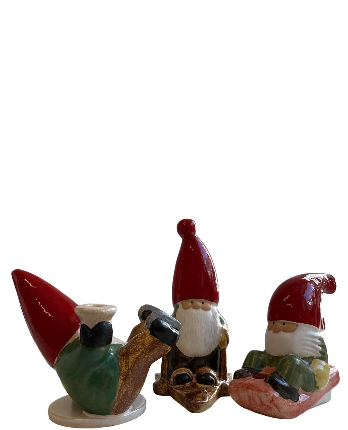 Gustavsberg - Vintersport - 3 st Tomtar design Lisa Larson — Glasprinsen