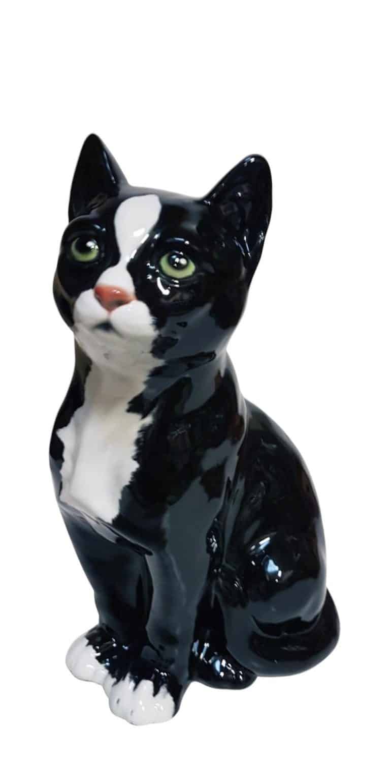 Glasprinsen - Figurin - Katter - Katt svart/vit porslin Höjd 32 cm ...