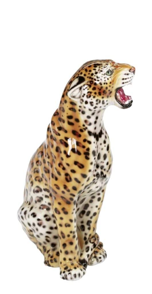 Glasprinsen - Figurin - Katter - Stor Leopard porslin Höjd 86 cm ...