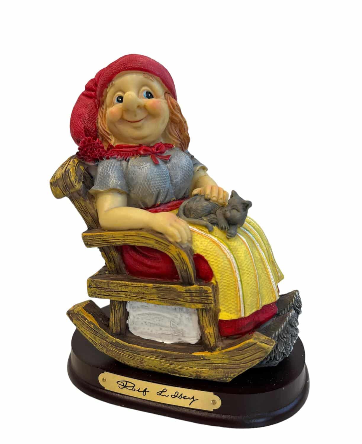 Tomtefamiljen - Tomtemor i gungstol med katt 185/1000 ex design Rolf ...