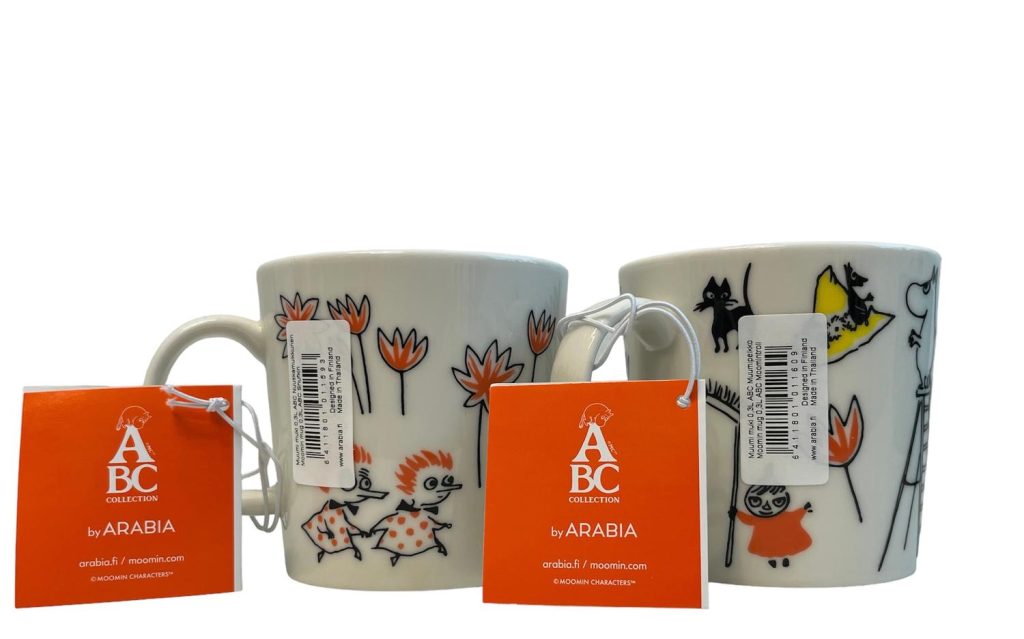 Arabia - Mumin / Moomin 2 st muggar - ABC mix - Röda Korset Design Tove ...