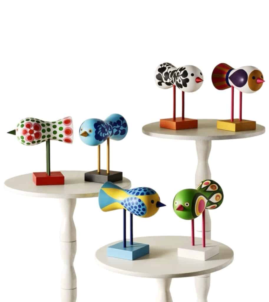 Birds 1967 - Figurin - 6 st Fåglar Nr 1 till 6 Design Lisa Larson - Glasprinsen